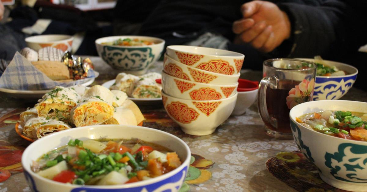 Traditional Mongolia cuisine and typical dishes